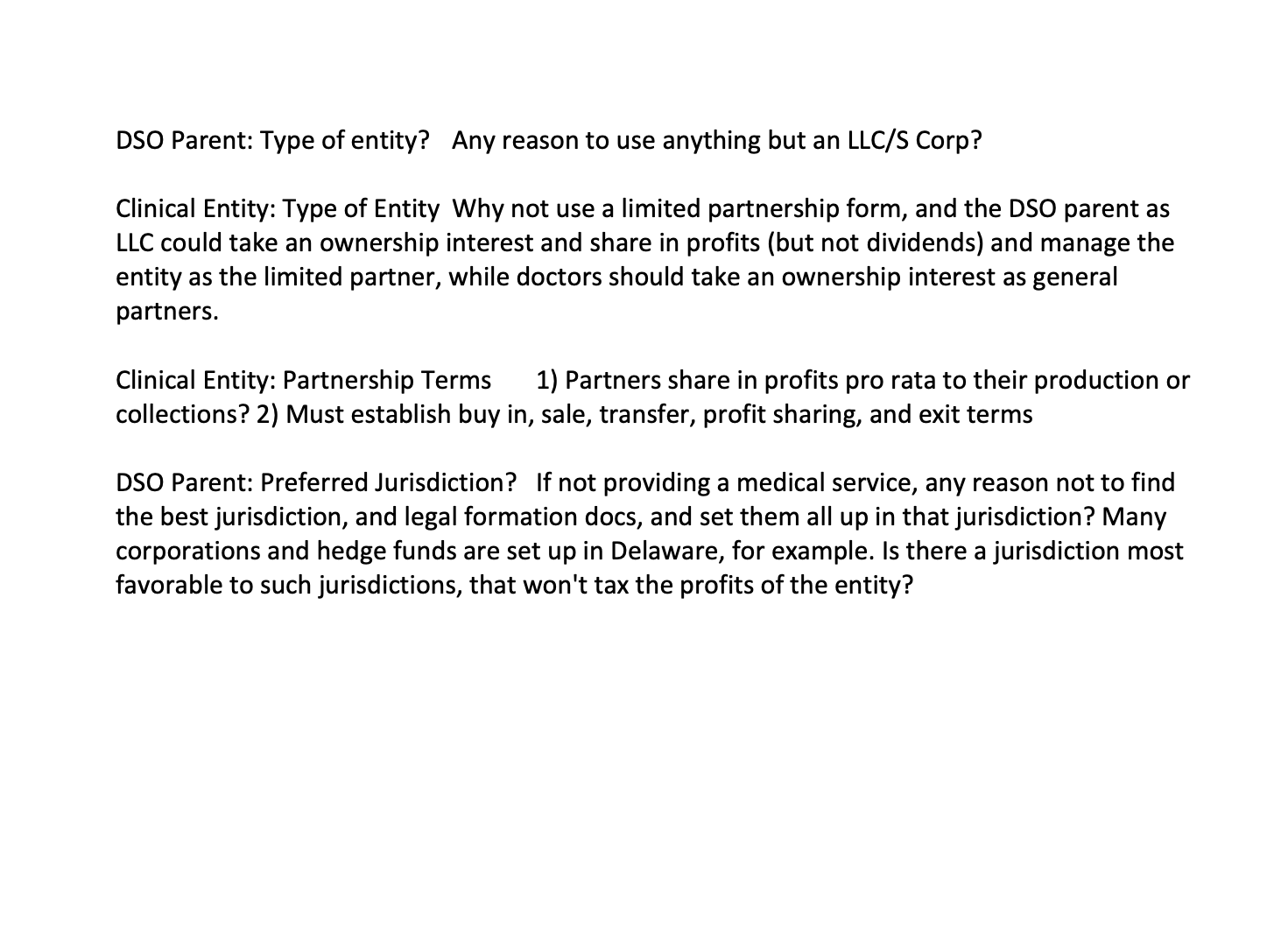 DSO Questions - Dental Success Network