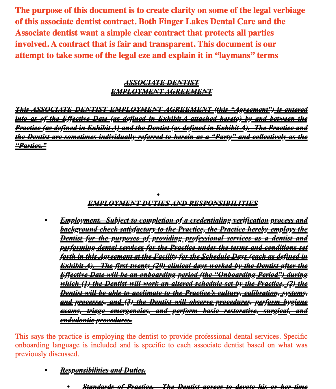 Associate Dentist Employment Agreement - Dental Success Network