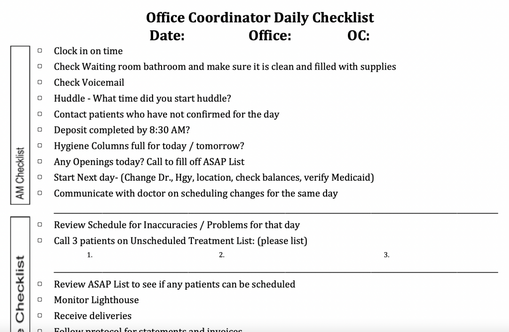 EOD Protocol Sheet - Dental Success Network