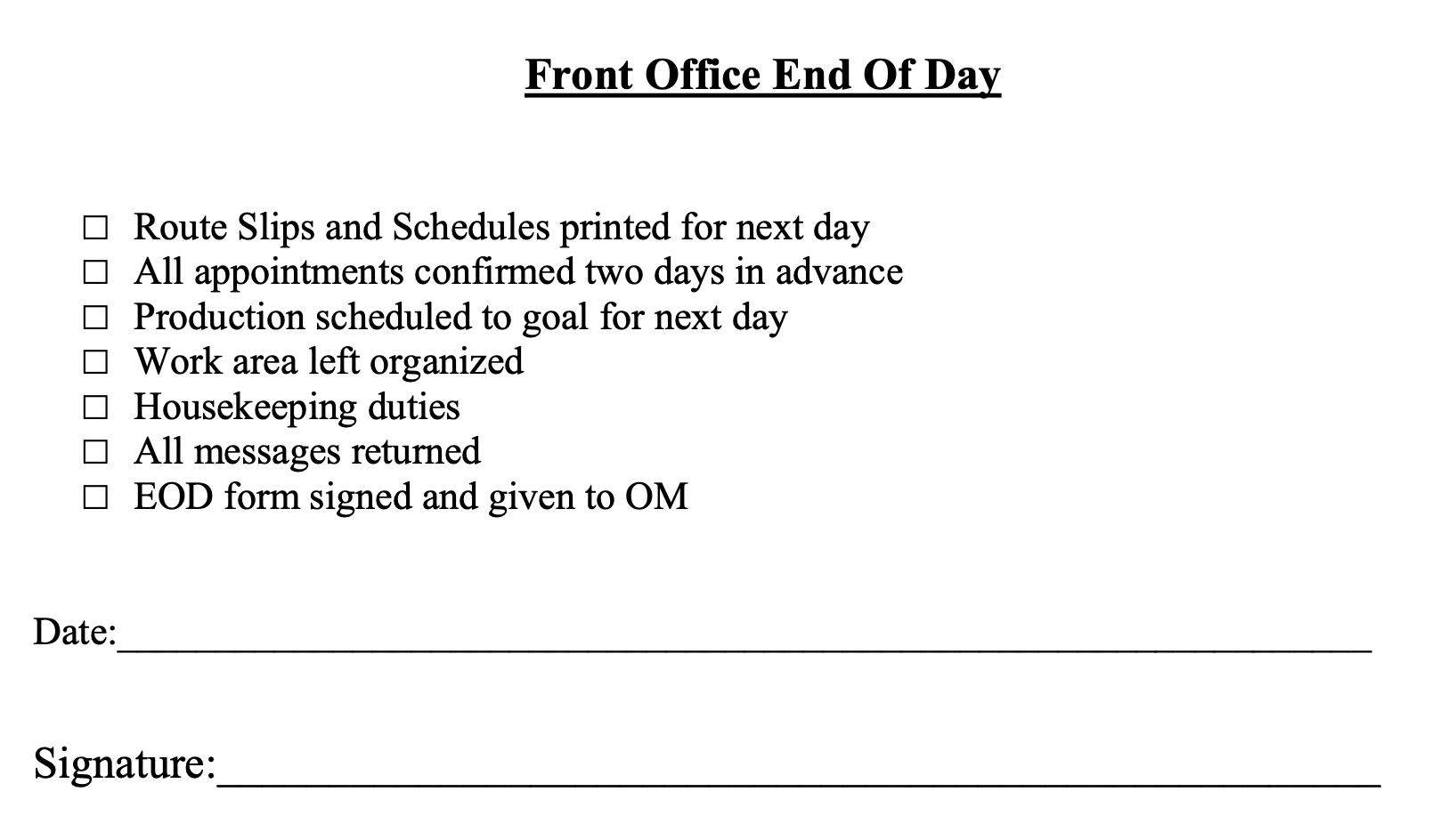 Front Office EOD - Dental Success Network