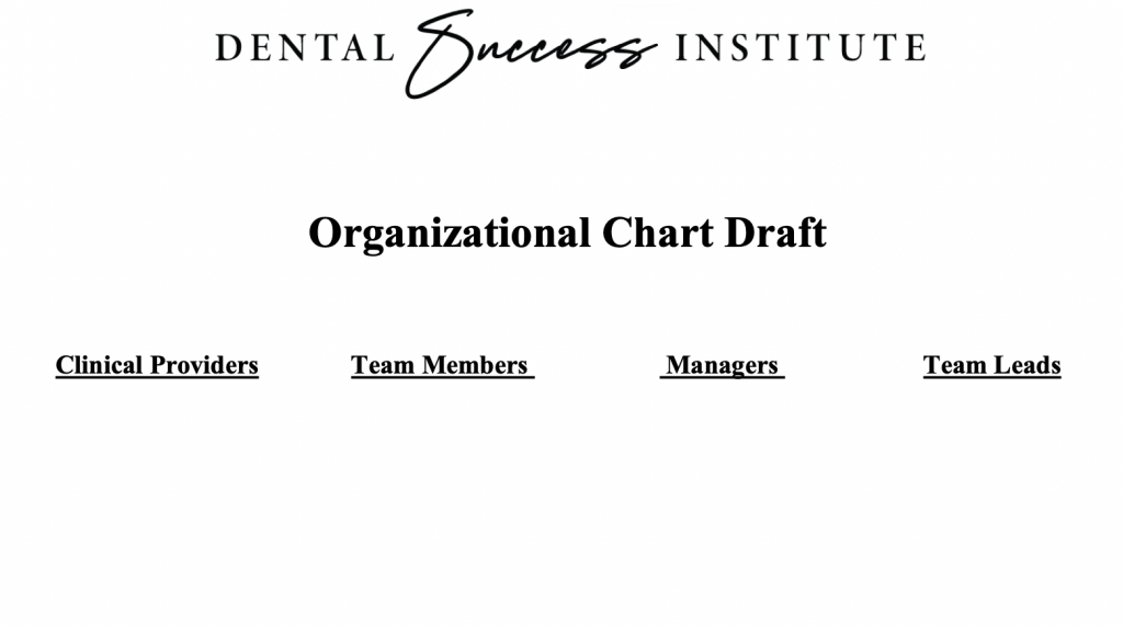 Organizational Chart Draft - Dental Success Network