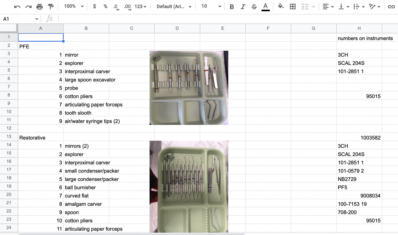 Instrument Names and Setups - Dental Success Network