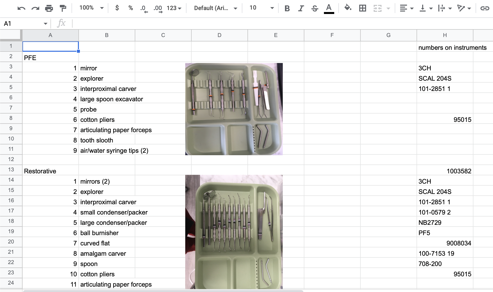 Instrument Names and Setups - Dental Success Network