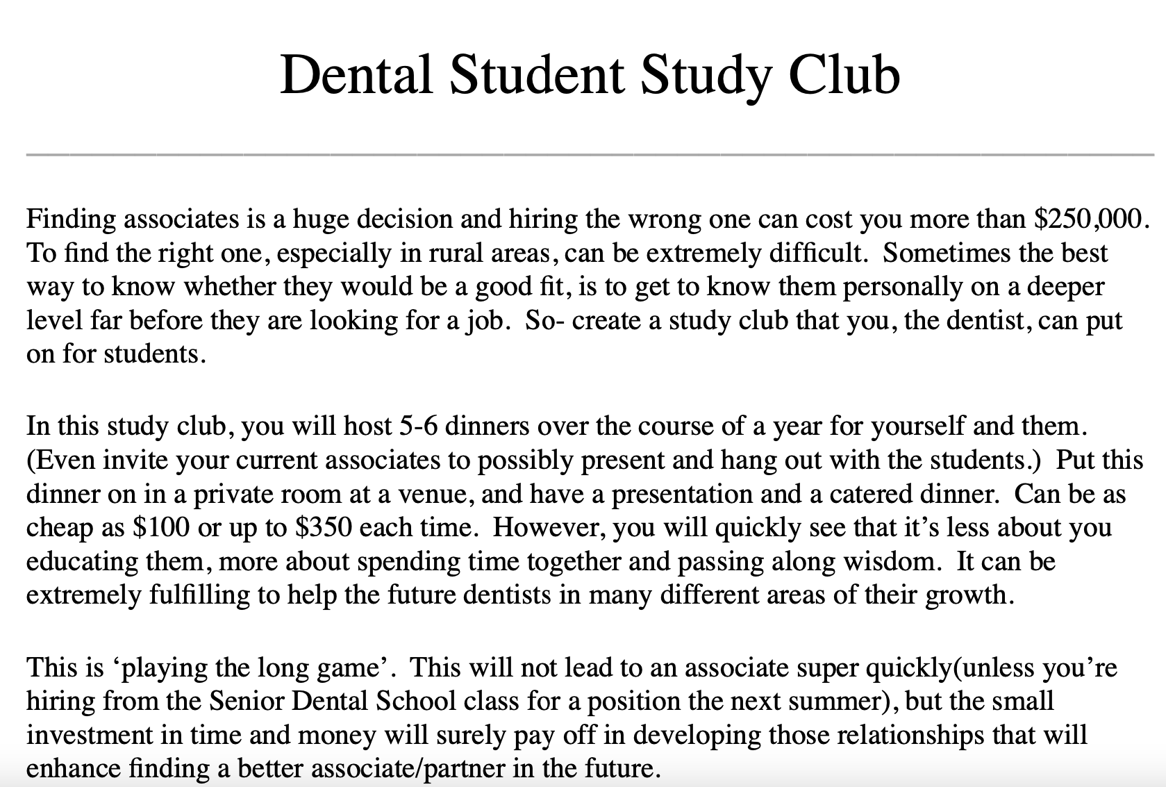 Guide to Dental Student Study Club - Dental Success Network