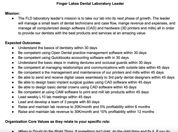 Laboratory Lead Responsibilities - Dental Success Network