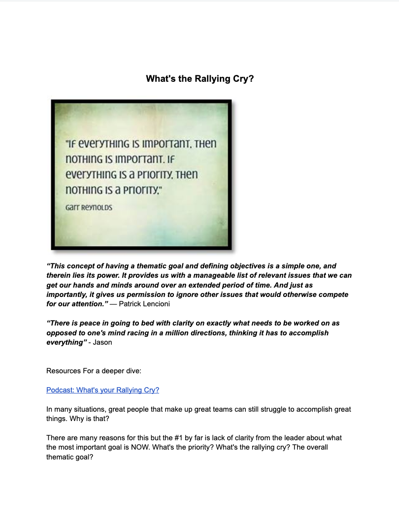 What's the Rallying Cry? - Dental Success Network