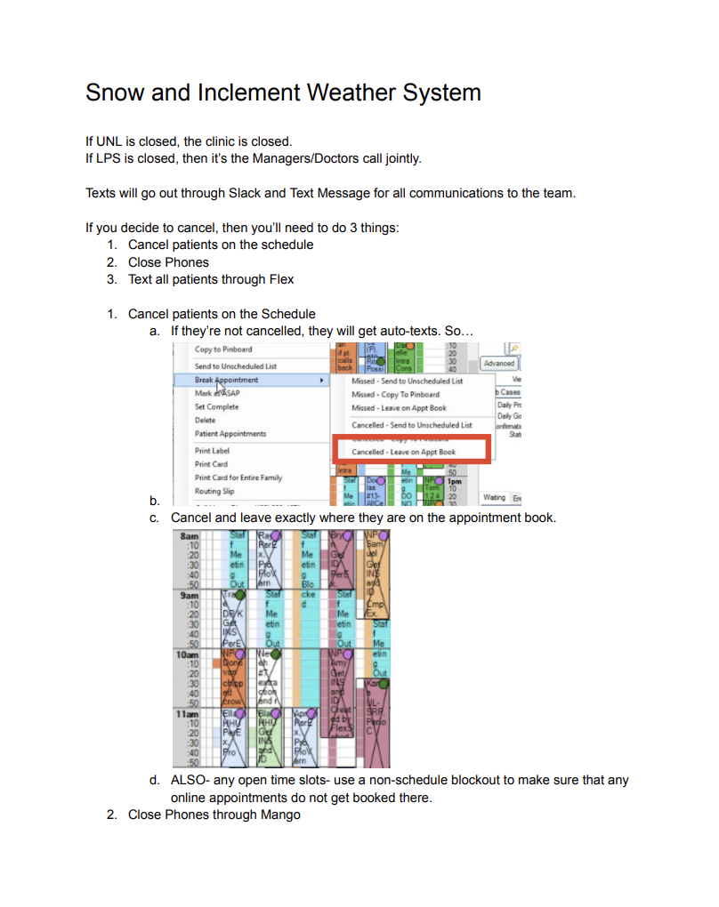 Snow and Inclement Weather System - Dental Success Network