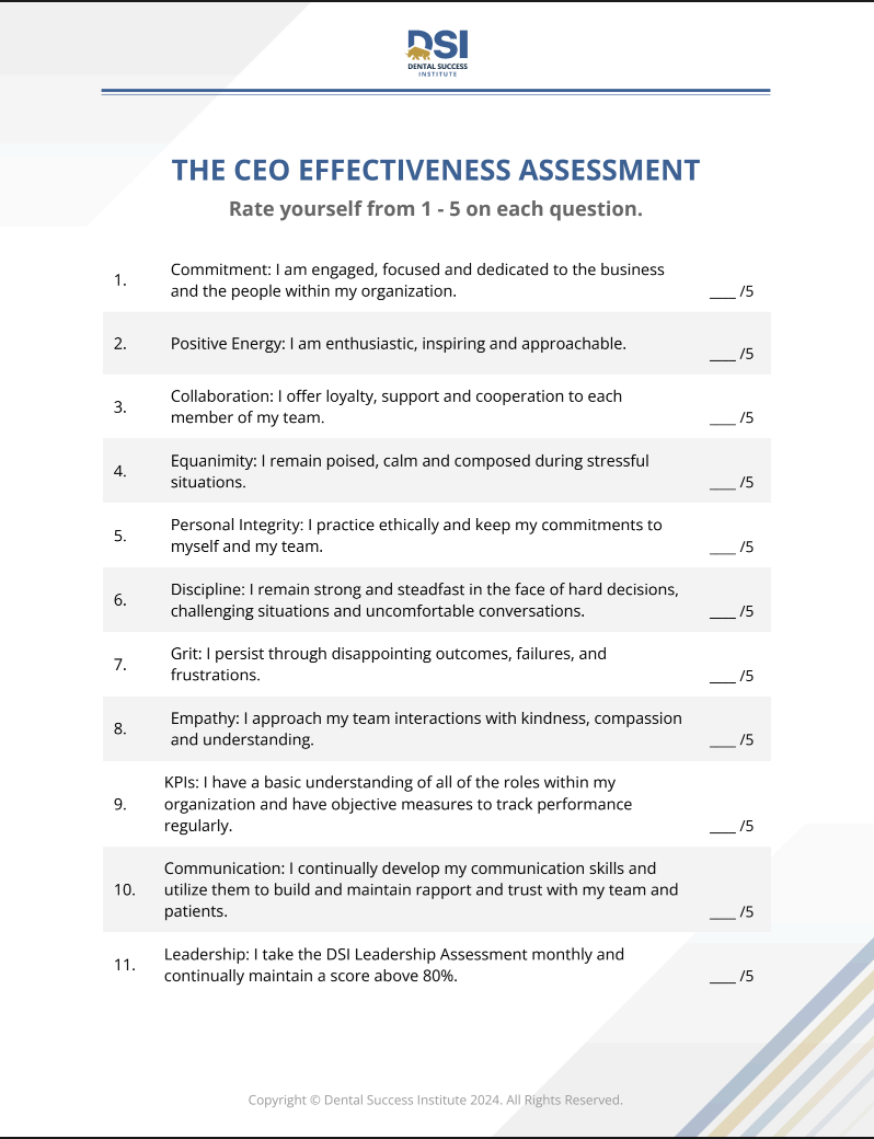 The CEO Effectiveness Assessment - Dental Success Network